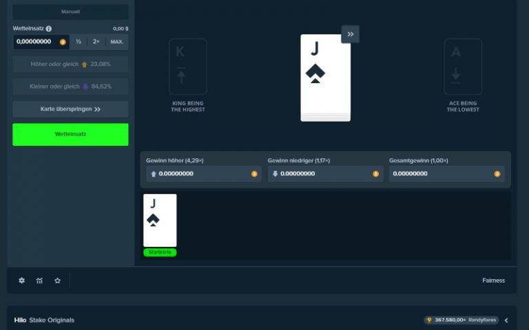 Stake HiLo » alles zum Casino Kartenspiel mit Kryptos